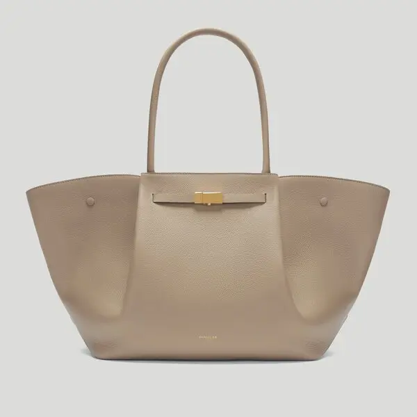 DEMELLIER The New York Tote Bag - Light Taupe Small Grain