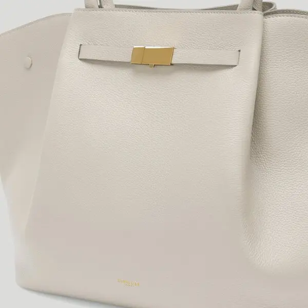 DEMELLIER The New York Tote Bag - Off-white Small Grain