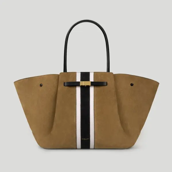 DEMELLIER The New York Tote Bag - Tobacco Suede & Black Suede