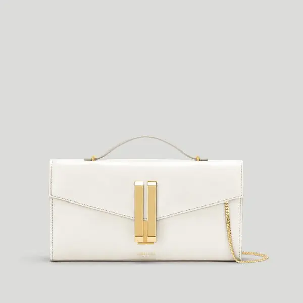 DEMELLIER The Vancouver Clutch - Optic White Smooth