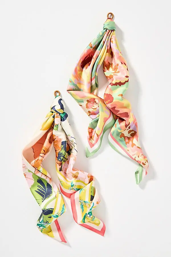 Anthropologie Gardenia Floral Hair Scarf - El Limone