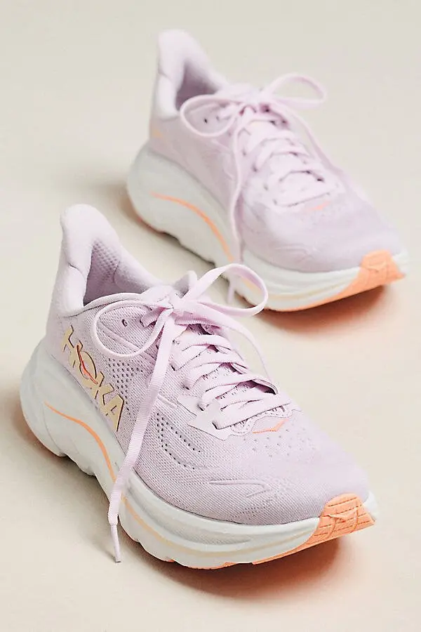 HOKA® Clifton Athletic Sneakers - Lilac Cream/tangerine Glow
