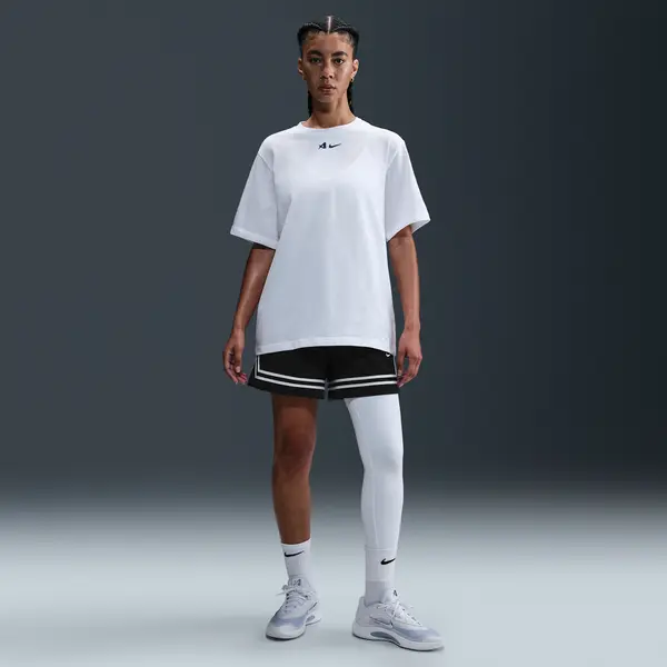 Nike A'ja Wilson A'symmetric Mid-rise Single-leg Basketball Leggings - White