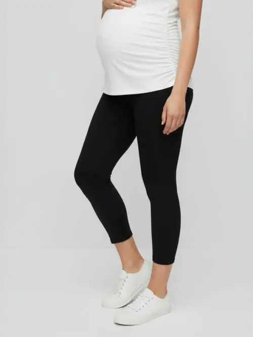 Motherhood Maternity Basic Secret Fit Belly Maternity Crop Leggings - Black