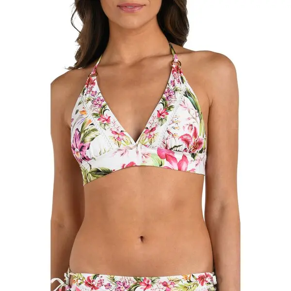 La Blanca Banded Bikini Top - White Multi