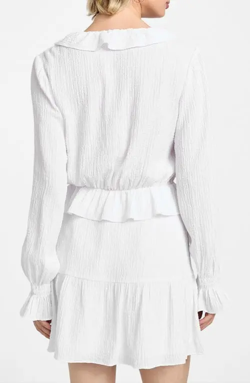 Guess Shaelo Long-sleeve Crop Top - White