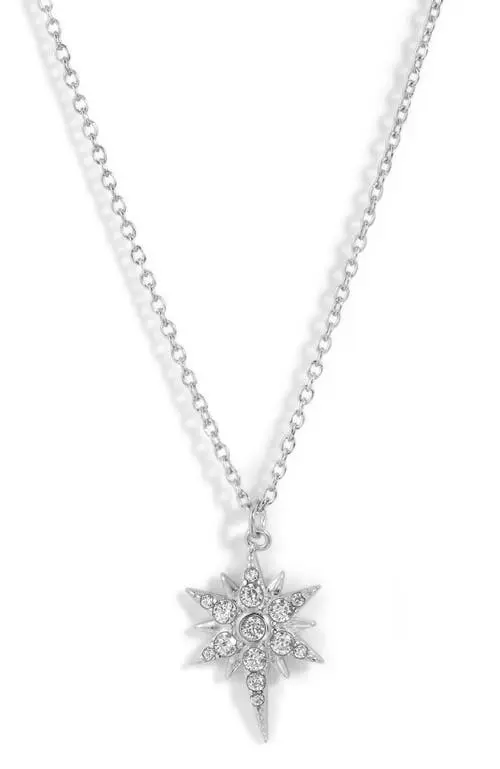 MAZIN JEWELS Starburst Pendant Necklace - Silver