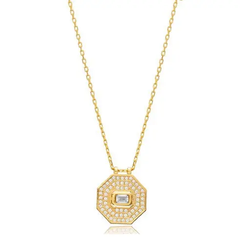 MAZIN JEWELS Mystic Medallion Necklace - Gold