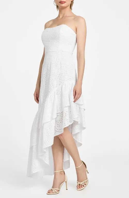 Guess Embroidered Eyelet High-low Dress