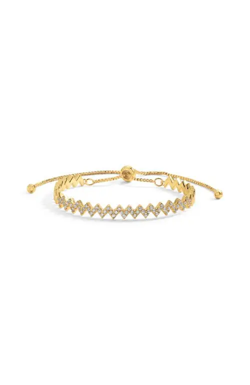 MAZIN JEWELS Pave Zig Zag Bracelet - Gold