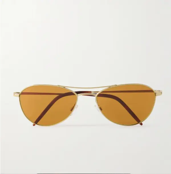 Oliver Spencer Aero Ii Aviator-style Sunglasses - Gold