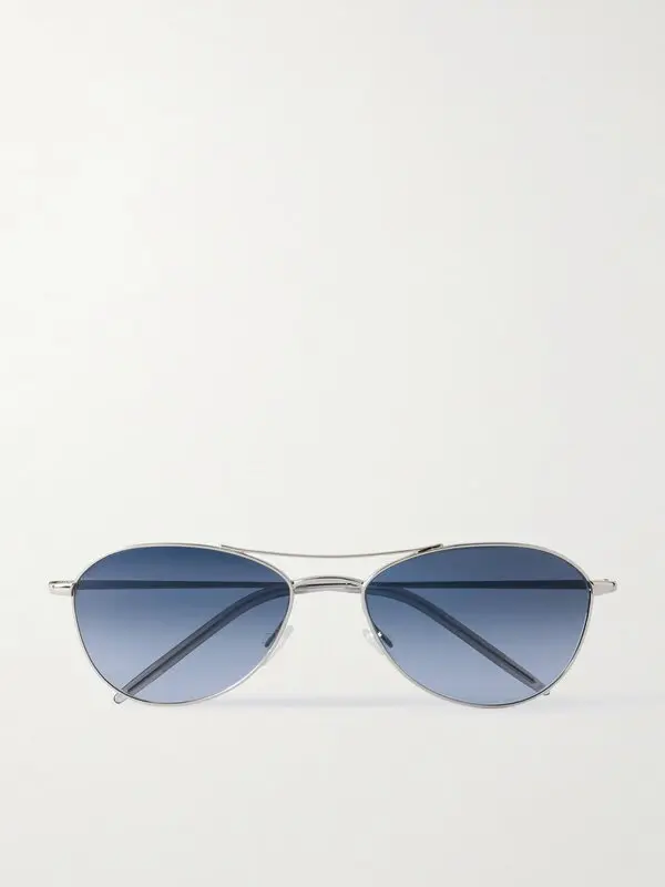 Oliver Spencer Aero Ii Aviator-style Sunglasses - Silver