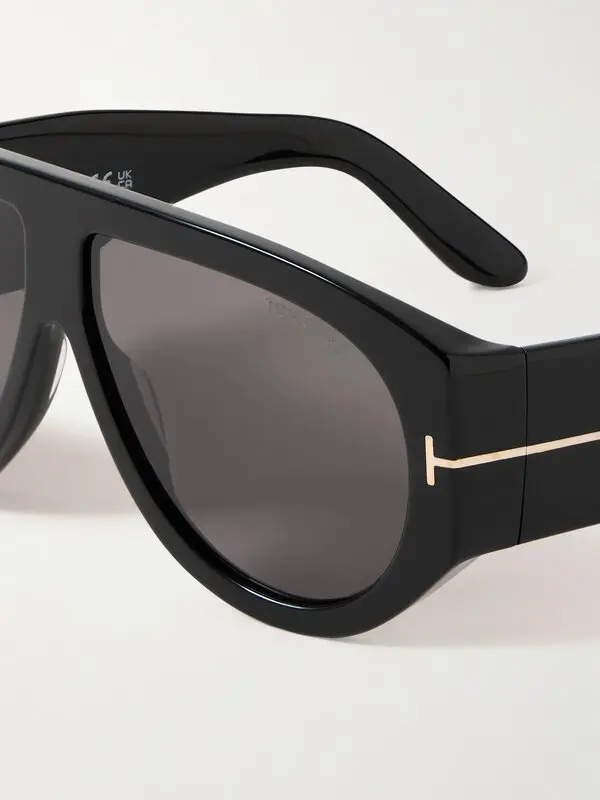 Tom Ford Bronson Aviator-Style Sunglasses - Black | Editorialist display picture 1