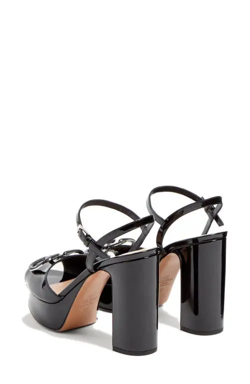 Valentino Garavani Vlogo Signature Platform Sandal - Black