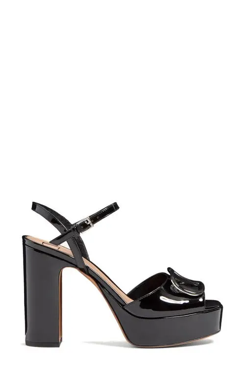 Valentino Garavani Vlogo Signature Platform Sandal - Black