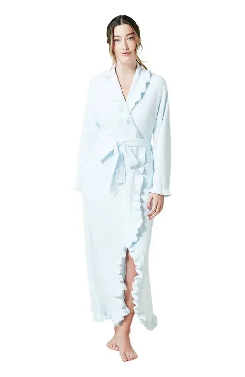 SOFTIES Ruffle Chenille Robe - Light Blue