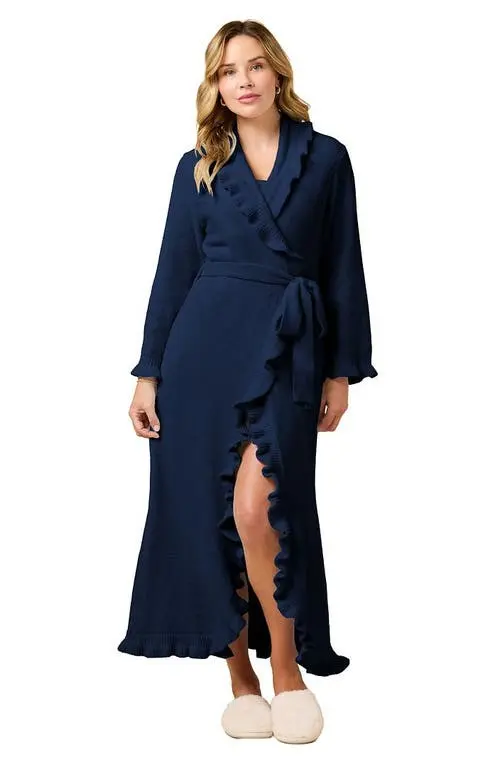 SOFTIES Ruffle Chenille Robe - Midnight