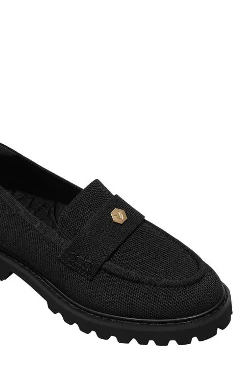 Vivaia Round-toe Platform Loafers - Black