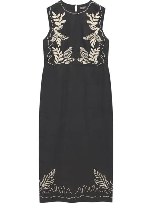 mint velvet embroidered dress Green Cotton Floral Embroidered Mini Dress – Mint Velvet main image 1