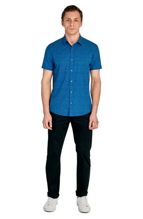 W.R.K Trim Fit Short Sleeve Performance Button-up Shirt - Blue