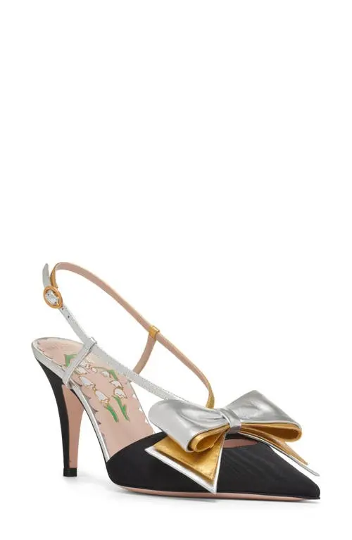 Valentino Garavani Bowow Pointed Toe Slingback Pumps