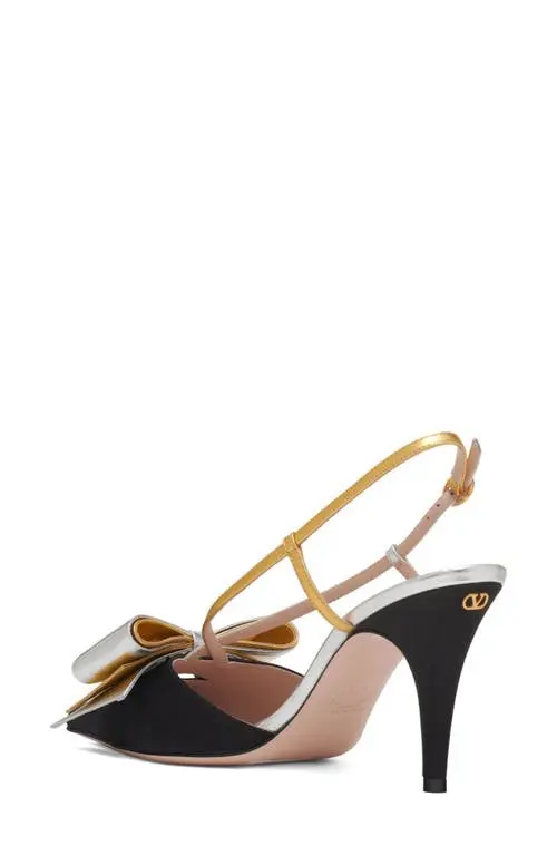 Valentino Garavani Bowow Pointed Toe Slingback Pumps