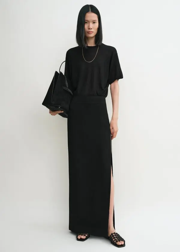 TOTEME Long Straight High Slit Skirt