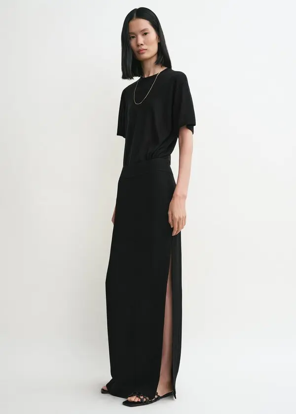 TOTEME Long Straight High Slit Skirt