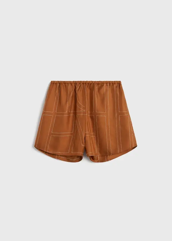TOTEME Monogram Silk Shorts - Orange