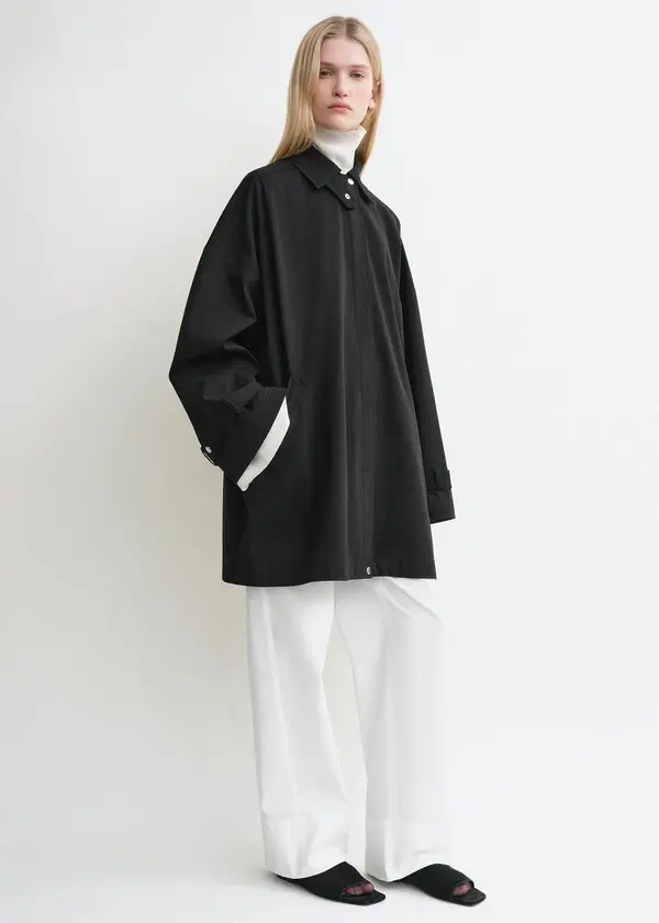TOTEME Oversized A-line Trench Coat - Black