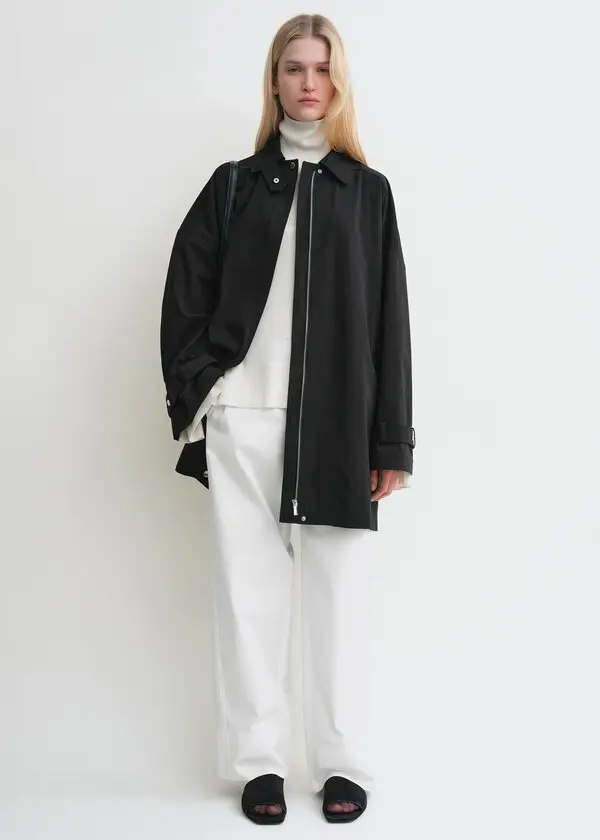 TOTEME Oversized A-line Trench Coat - Black