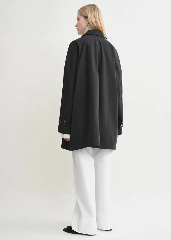 TOTEME Oversized A-line Trench Coat - Black