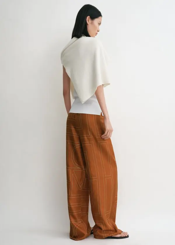 TOTEME Monogram Silk Pajama Bottoms - Orange