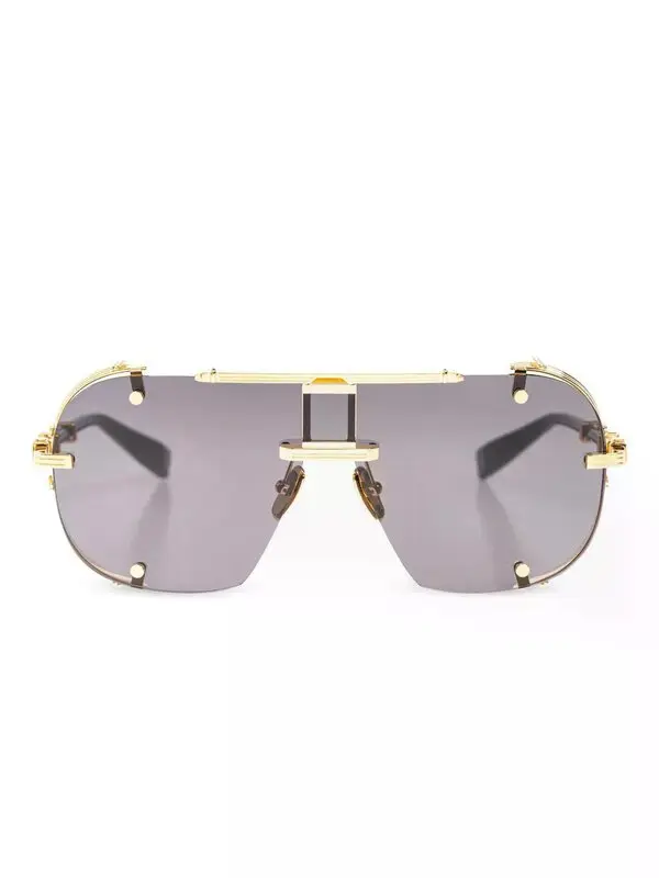 Balmain Logo-engraved Sunglasses - Gold