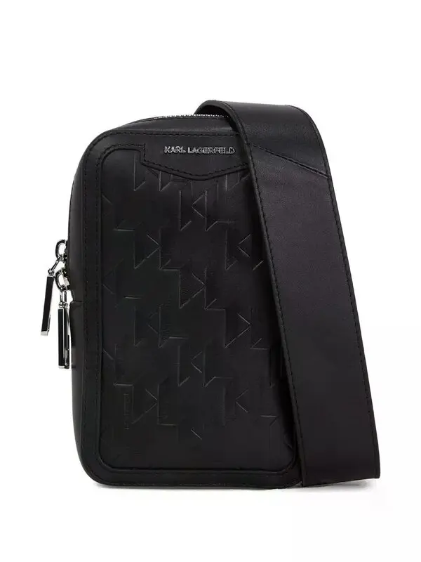 Karl Lagerfeld K/kloom Leather Sling Bag - Black