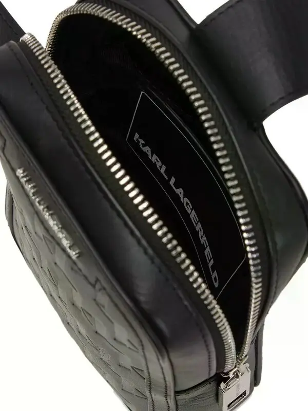 Karl Lagerfeld K/kloom Leather Sling Bag - Black
