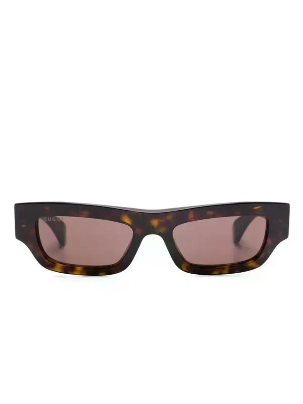 Gucci Rectangle-frame Sunglasses - Brown