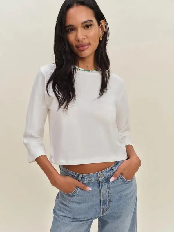 REFORMATION Lewis T-shirt - Ivory