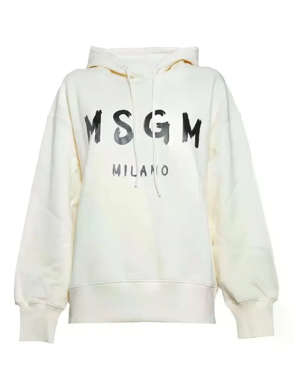 MSGM Graphic Logo Hoodie - Neutrals