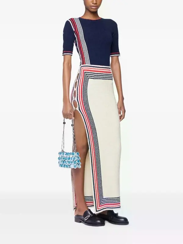 Rabanne Striped Knitted Skirt