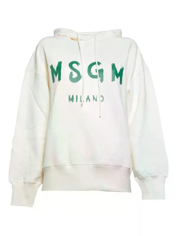 MSGM Logo-print Hoodie - White