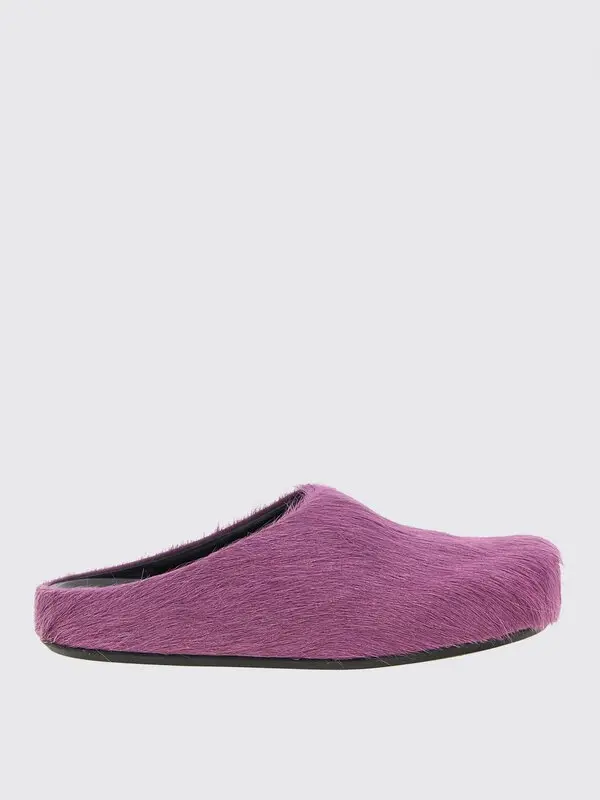 Marni Fur Clogs - Violet