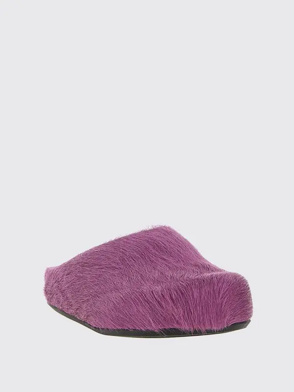 Marni Fur Clogs - Violet