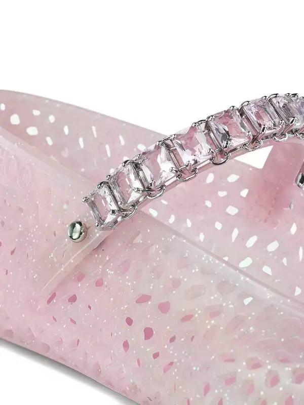 JIMMY CHOO Jelly Ballet Flats With Crystal Embellishment - Pink