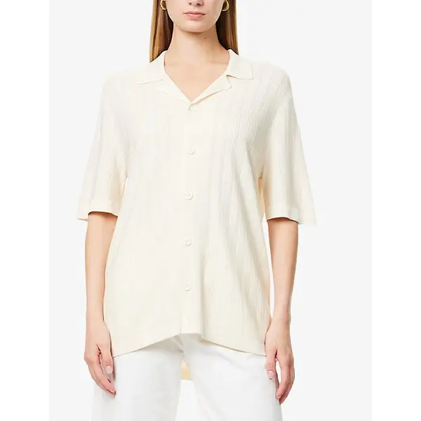 Paige Copley Camp-collar Knitted Shirt
