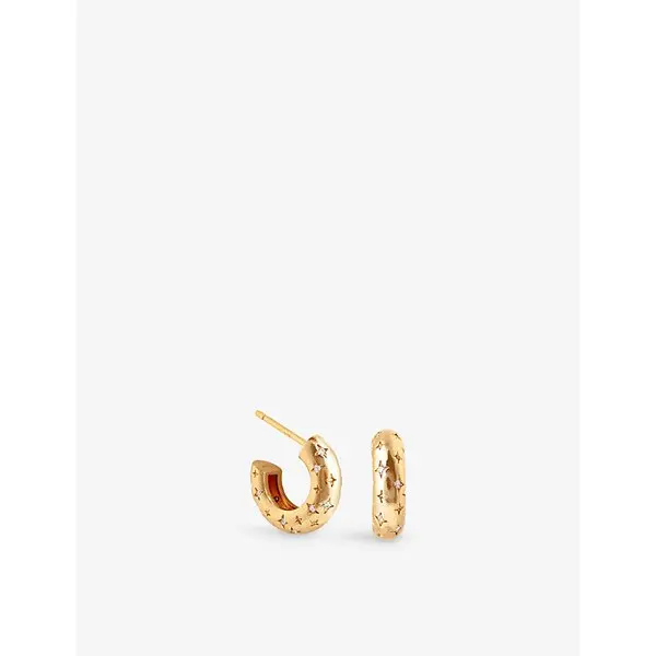 ASTRID & MIYU Cosmic Dome Hoop Earrings - 18ctgoldplatedbrass