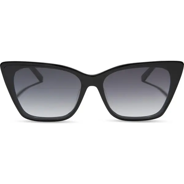 DIFF 61mm Cat Eye Sunglasses - Black / Grey Gradient
