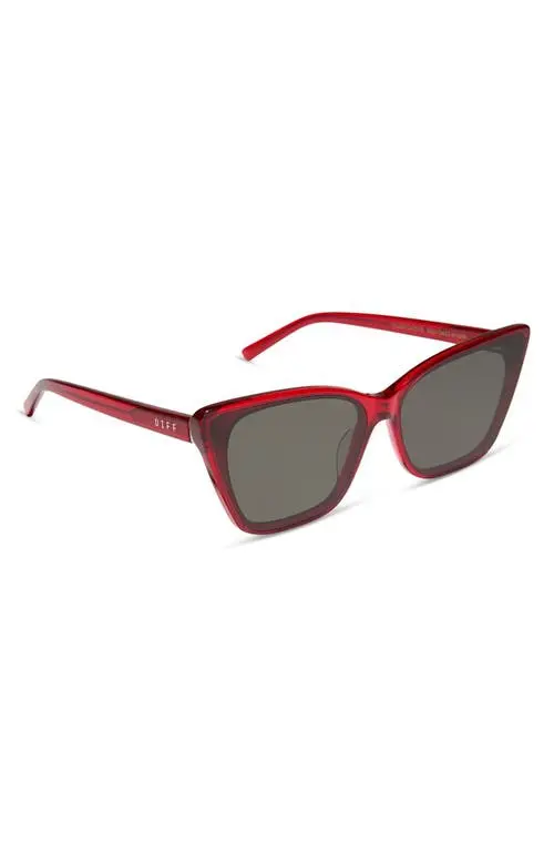 DIFF 61mm Cat Eye Sunglasses - Red Hot Summer / Grey