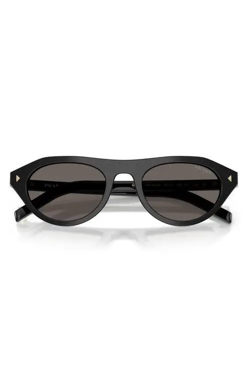 Prada 52mm Irregular Sunglasses - Black/ Dark Grey