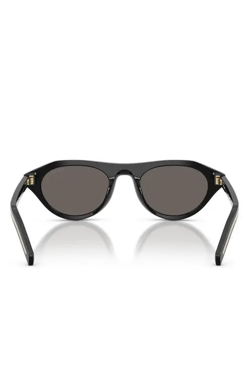 Prada 52mm Irregular Sunglasses - Black/ Dark Grey
